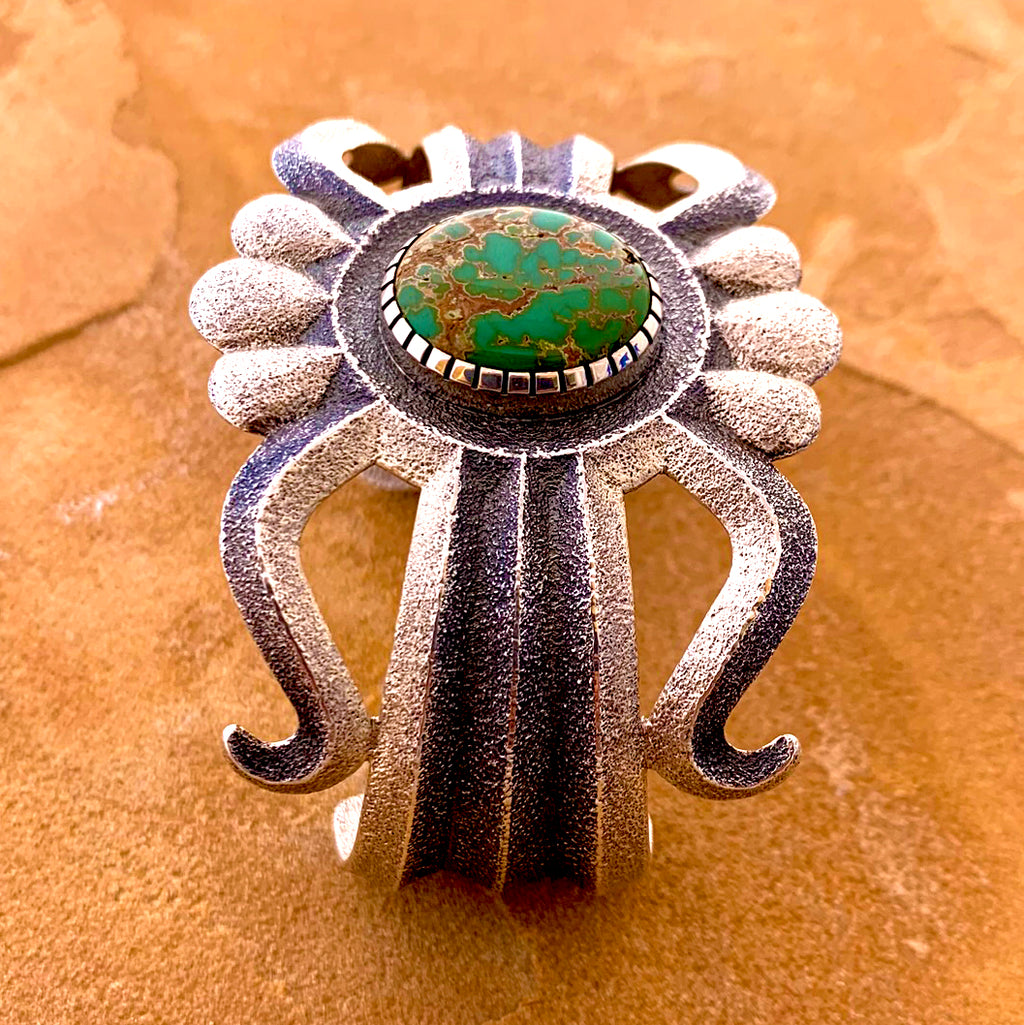 SOLD Ric Charlie Tufa Cast Bracelet with Natural Carrico Lake Turquois ...